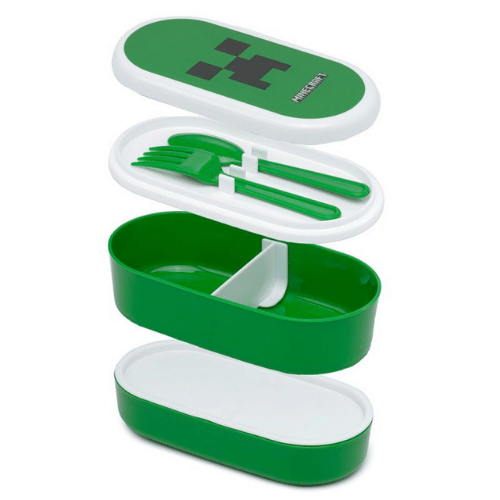 Minecraft Creeper Stacked Bento Box Lunch Box with Fork & Spoon – Naz's ...